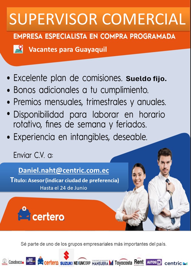 ¡Oportunidades de Empleo en CENTRIC ECUADOR!
